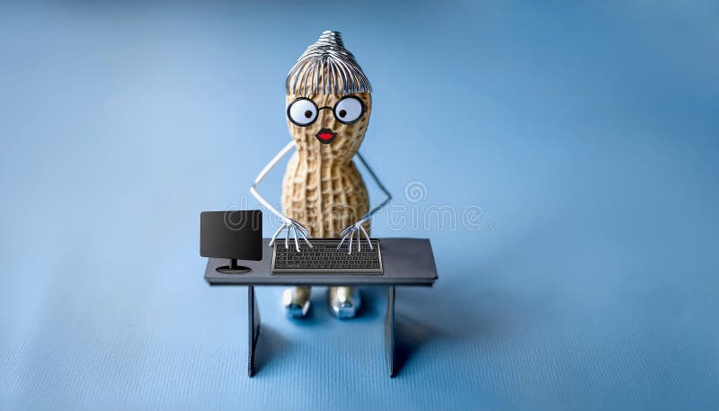 Peanut As a Office Worker and Space for Text Stock Illustration ...