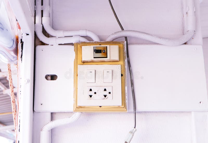 Electrical Power Socket and Plug Socket, Box Breaker Small, Switch on ...