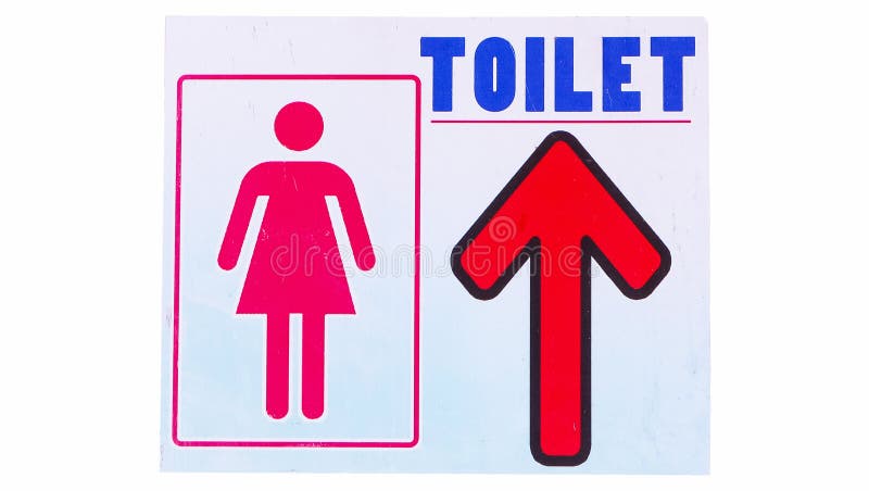 Signs Modern Public Toilet or White Bathroom Sign Isolated on White ...
