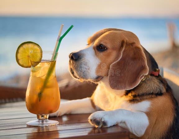 Beagle and cocktail stock illustration. Illustration of gourmet - 334320937