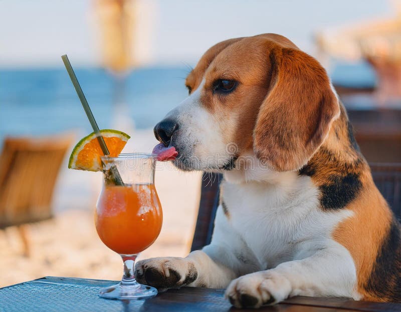 Beagle and cocktail stock illustration. Illustration of cherry - 334320976