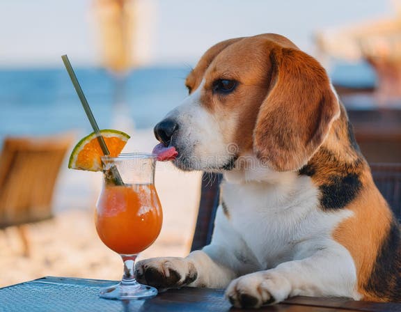 Beagle and cocktail stock illustration. Illustration of cherry - 334320976