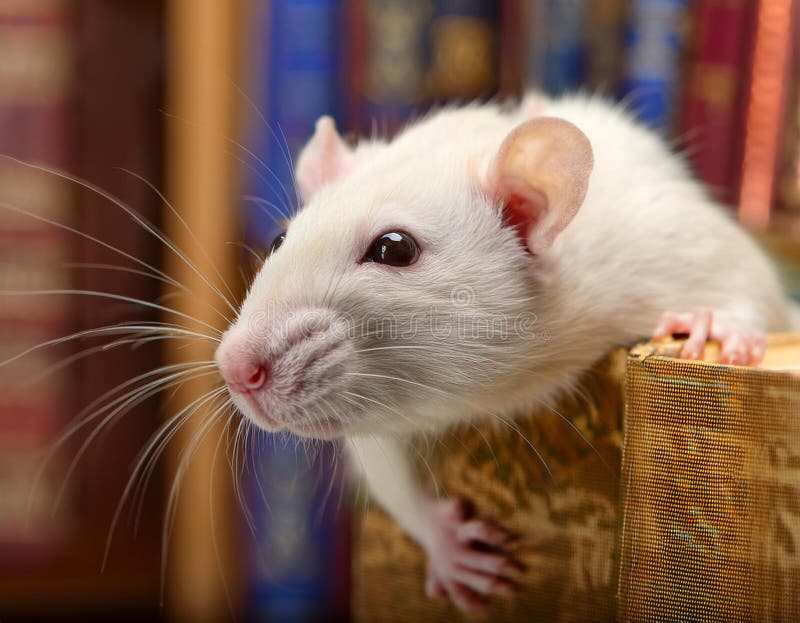 Rat in Library,focus on a Head. Stock Illustration - Illustration of ...