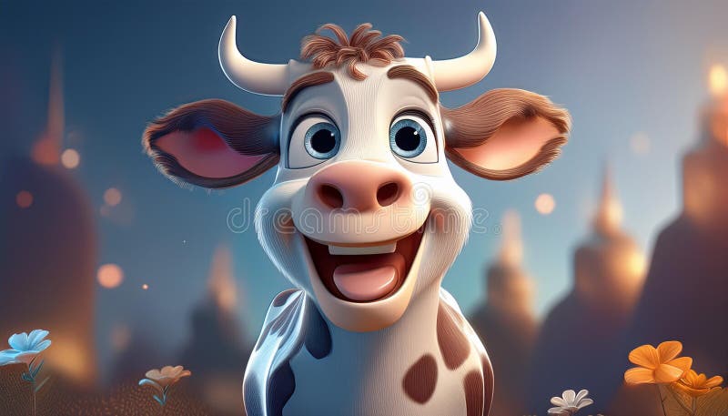 Illustration of Funny Cow Cartoon Waving Stock Illustration ...