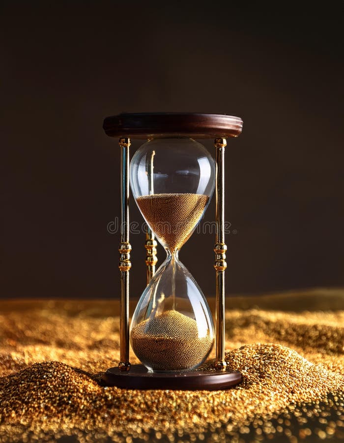 Hourglass on the Sand. Sand Running through the Sand Stock Illustration ...