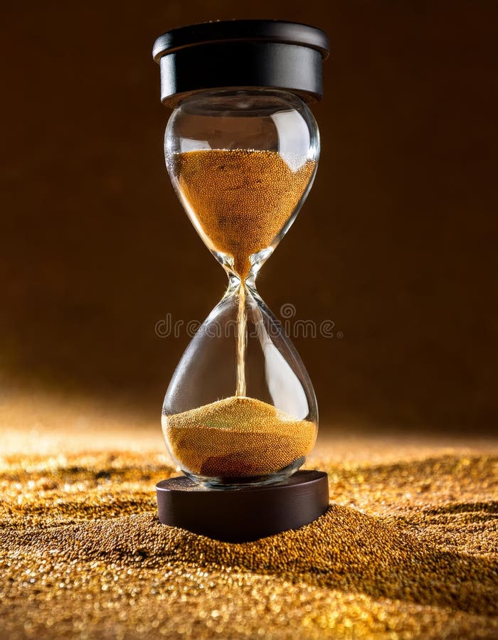 Hourglass on the Sand. Sand Running through the Sand Stock Illustration ...