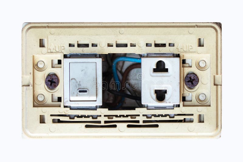 Box Old Electrical Power Switch Off, on and Plug Energy Damaged ...