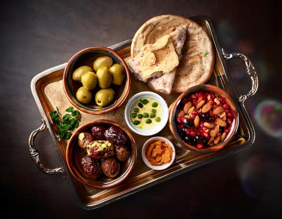 Mediterranean Meze Starter Platter. Mediterranean or Middle Eastern ...