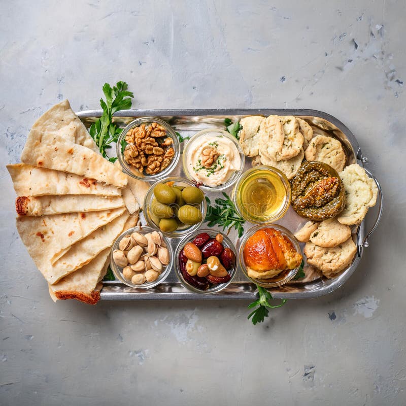 Mediterranean Meze Starter Platter. Mediterranean or Middle Eastern ...