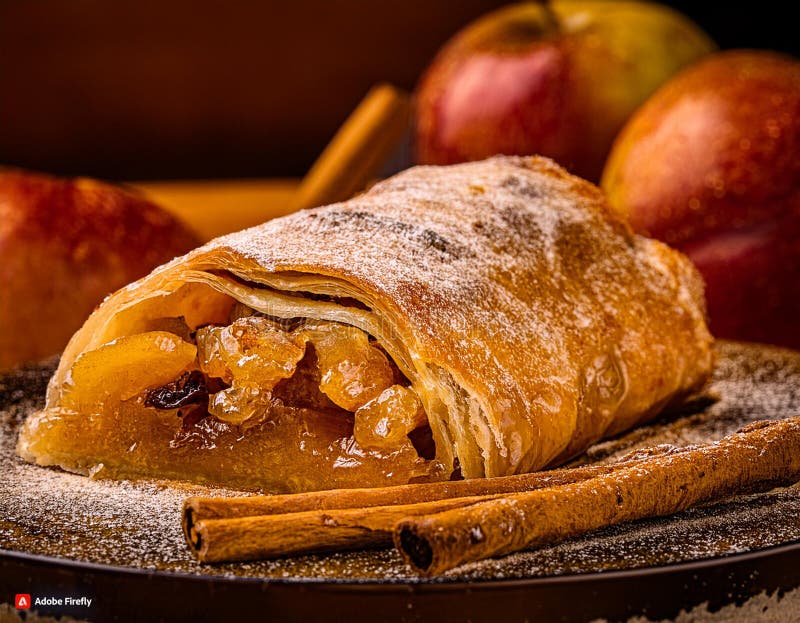 A Christmas Apple Strudel is a Warm and Inviting Holiday Dessert Stock ...