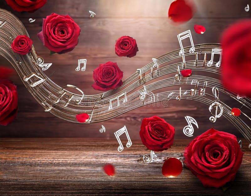 Roses & Rhythm stock illustration. Illustration of musical - 338369296