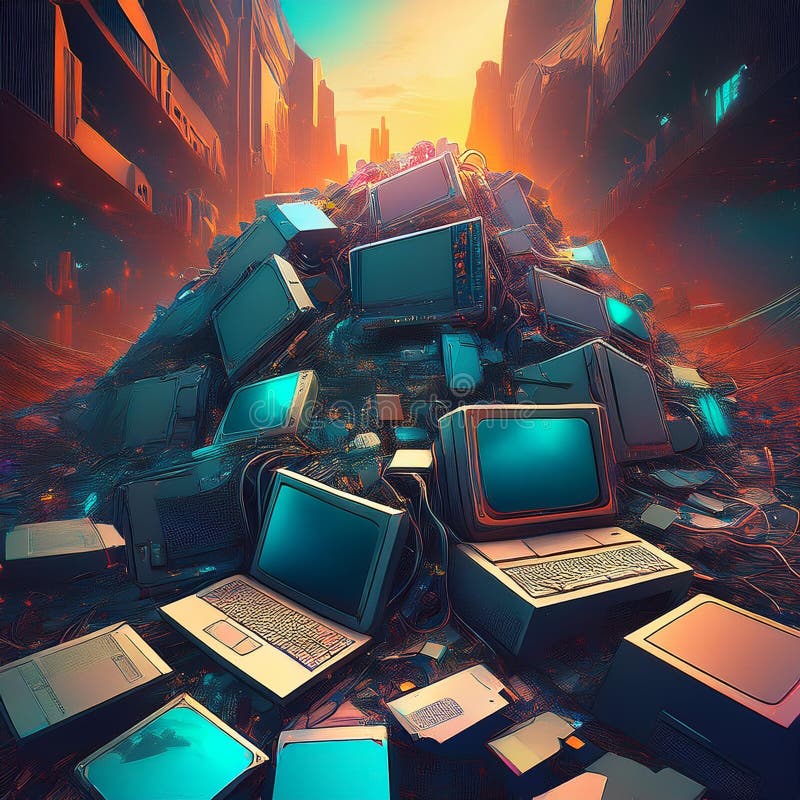 The Mountain of Broken Computers: a Growing E-Waste Crisis Stock ...