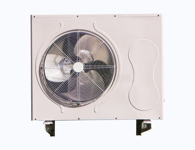 Big Air Conditioner Compressor Source Heat Pumps Isolated on White ...