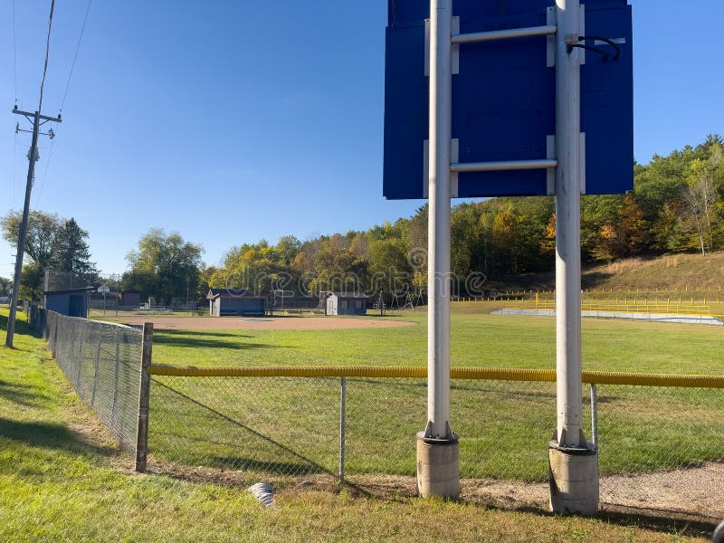 A Community Baseball Field in the Midwest Stock Photo - Image of little ...