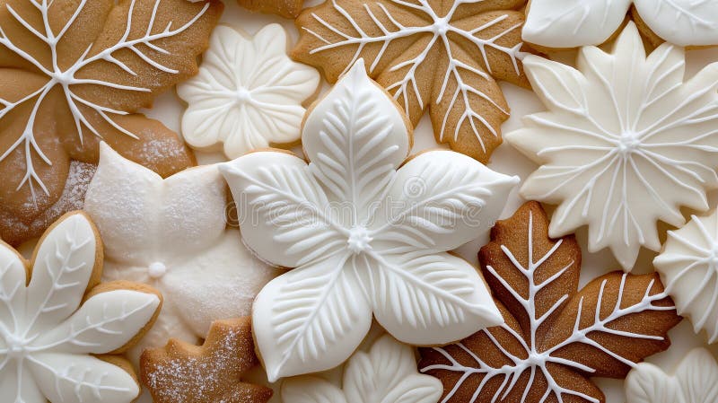 Homemade Flower and Leaf Shaped Cookies, Glazed Gingerbread Cookies ...