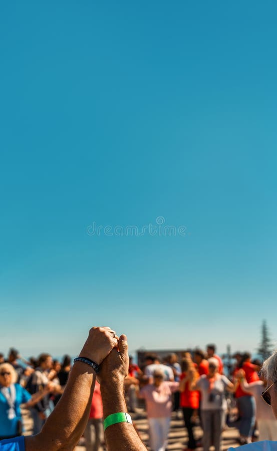 Generated ImageSeniors with Arms Raised Holding Hands Dancing the ...