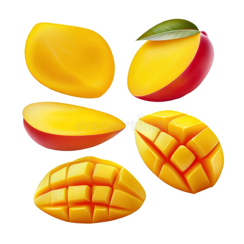 Ripe Mango Vibrant Orange Skin Transparent Background Stock Photos ...