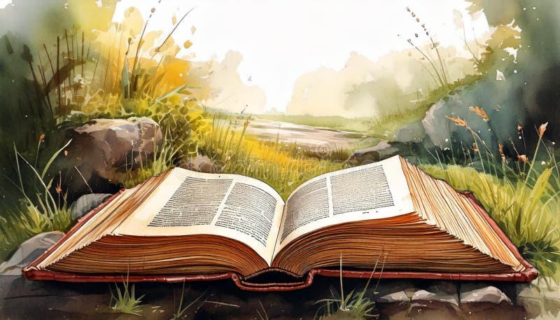 Generated Image?a Bible in a Room Lit by Light, about To Be Read Stock ...