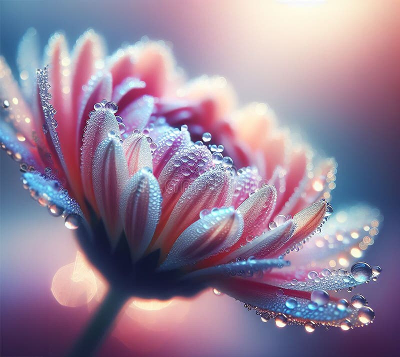 Generated Image "Dew-covered Petals of a Colorful Flower, Magnified To ...