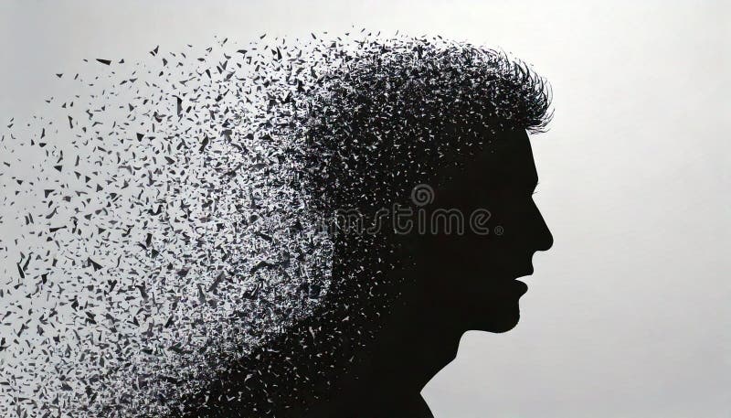 Man Dissolving, Dispersion Effect Stock Illustration - Illustration of ...