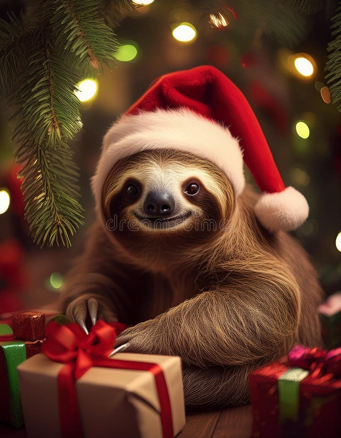 Christmas sloth cartoon stock image. Image of decoration - 341044275