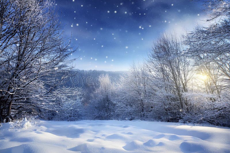 Snow. Winter. Winter Space of Snow. Bright Morning after Fresh Snow ...