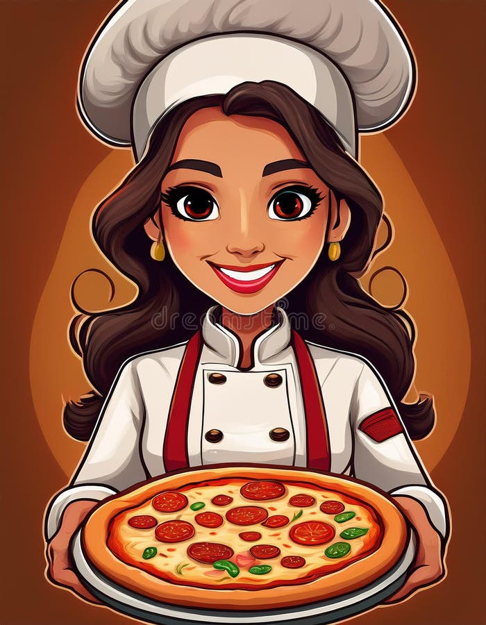 Pizza Chef. Illustration of a Cartoon Italian Chef with the Perfect ...