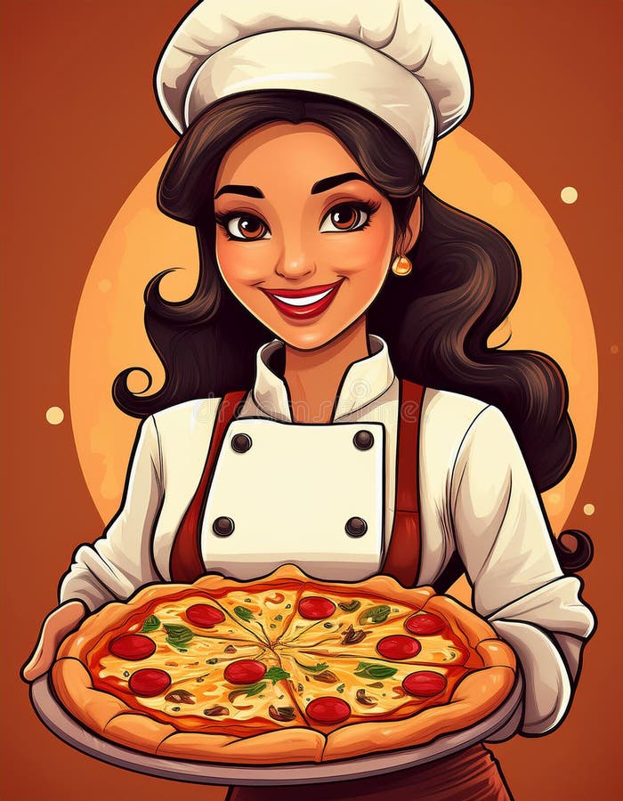 Pizza Chef. Illustration of a Cartoon Italian Chef with the Perfect ...