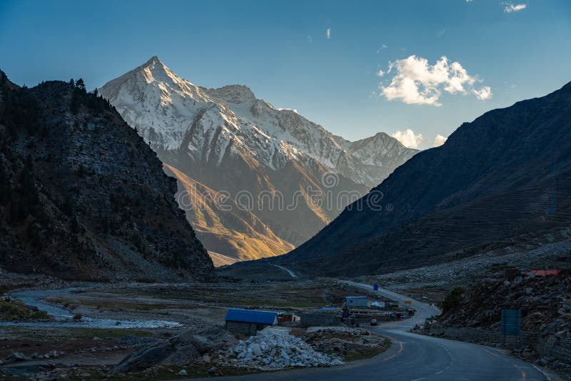 Breathtaking Snow Mountain Landscape Captured during Golden Hour Along ...