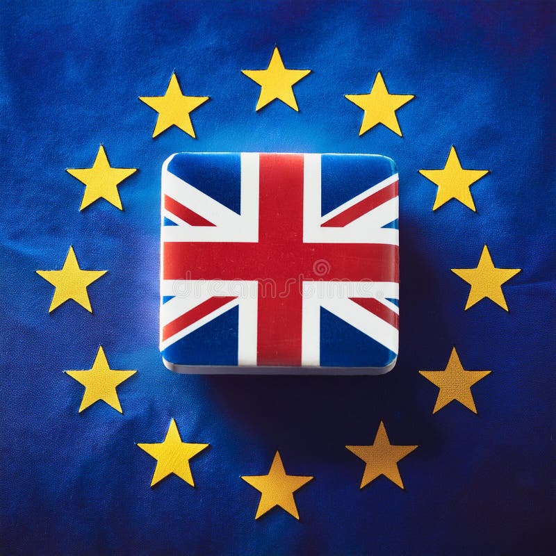 Brexit Referendum Concept with EU and UK Flags and Hand Holding Topical ...