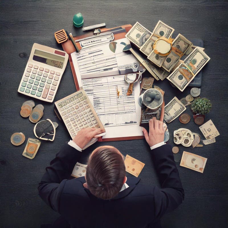 Mastering Financial Management Skills: a Top View Illustration Stock ...