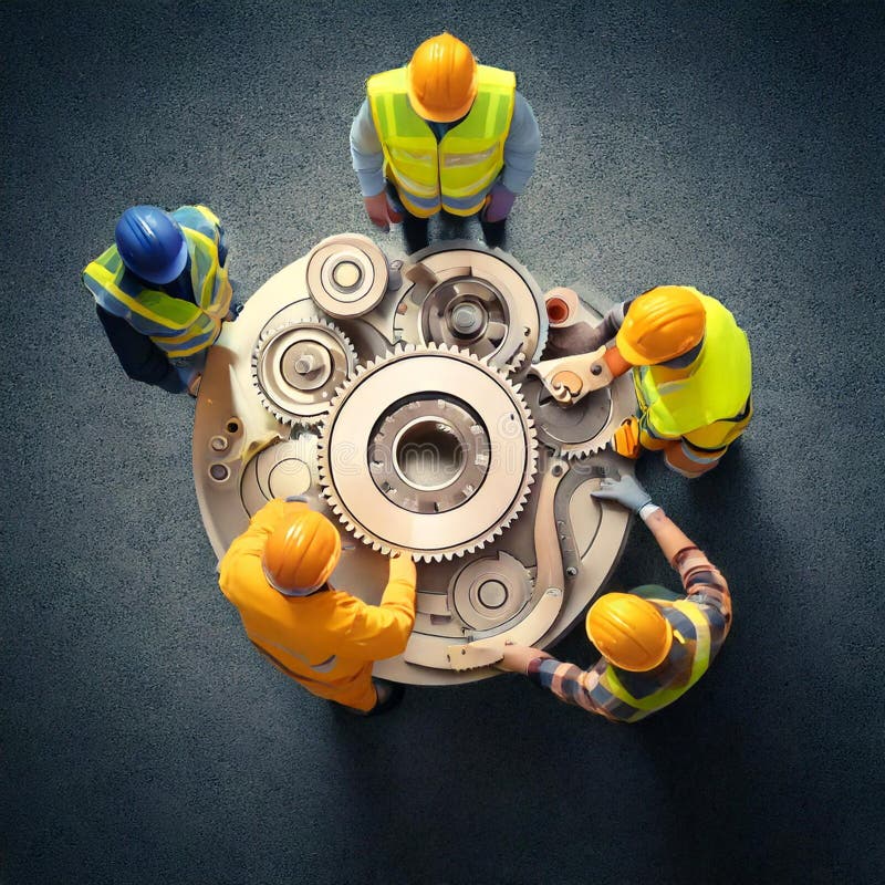 Building Strong Teams: a Top View of Teamwork Skills Stock Illustration ...