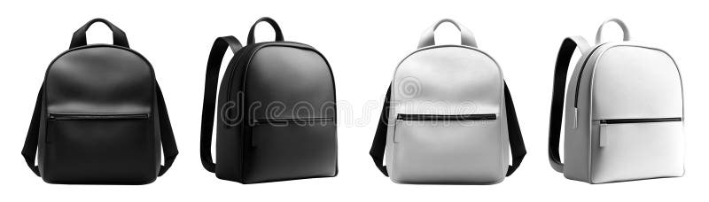 2 Set of Black White Unisex Structured Leather Zip Pocket Straps ...