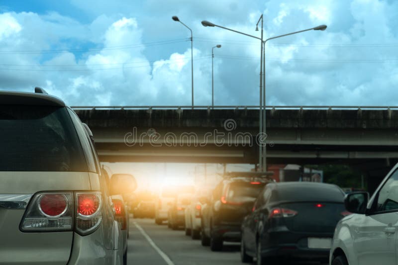 Luxury of Car Stop on the Road Junction by Traffic Light Control in ...