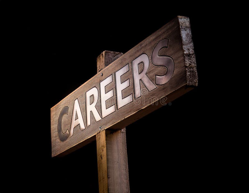 Careers Sign Isolated Against Black. Stock Illustration - Illustration ...