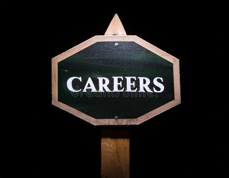 Careers Sign Isolated Against Black. Stock Illustration - Illustration ...