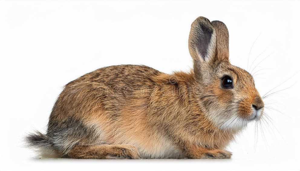 Rabbit, Isolated on a White Stock Illustration - Illustration of ...