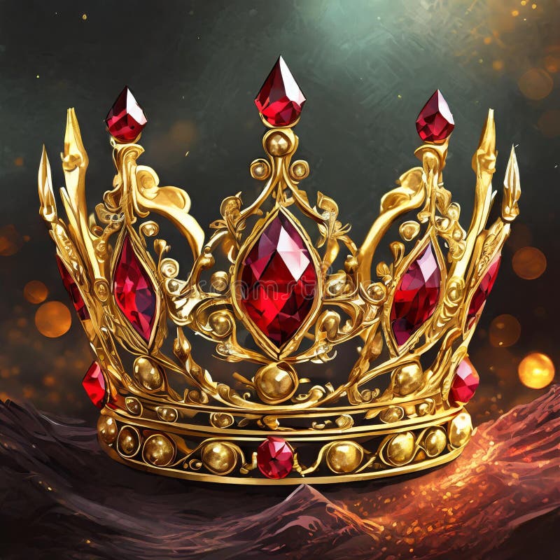 An Imaginary Queen S Crown Made of Gold and Rubies and Titled the Fire ...