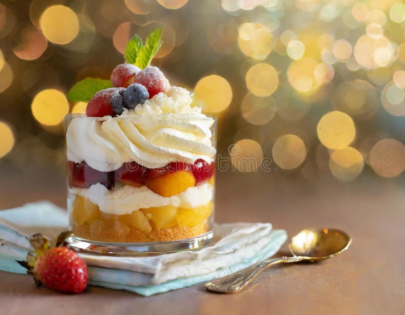 Trifle British or England and Dessert Snack Isolated Doodle Hand Drawn ...