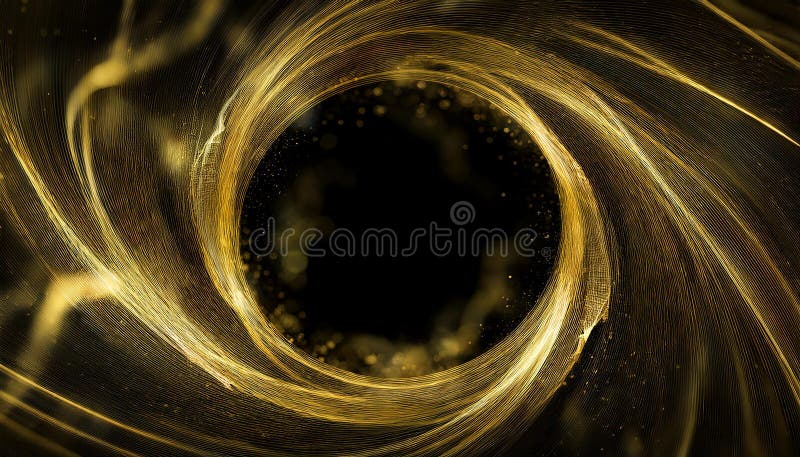 Lack Abstract Gold Luxury Background with a Spiral of Smoke and Motion ...