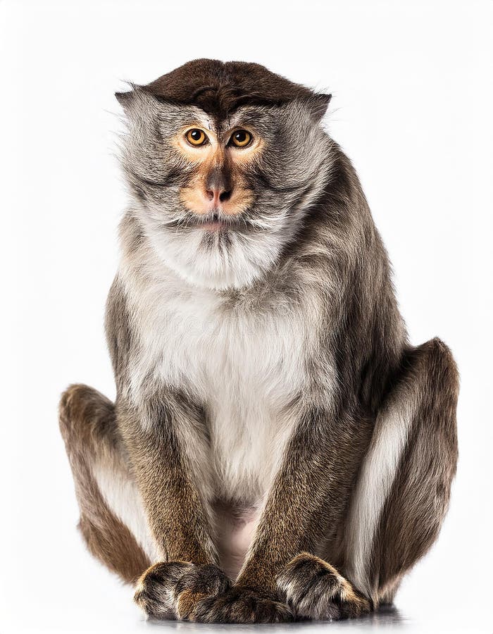 Monkey Cat Isolated on White Stock Illustration - Illustration of ...