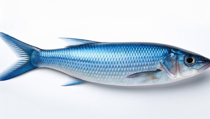 Isolated Blue Mullet on White Stock Illustration - Illustration of asia ...
