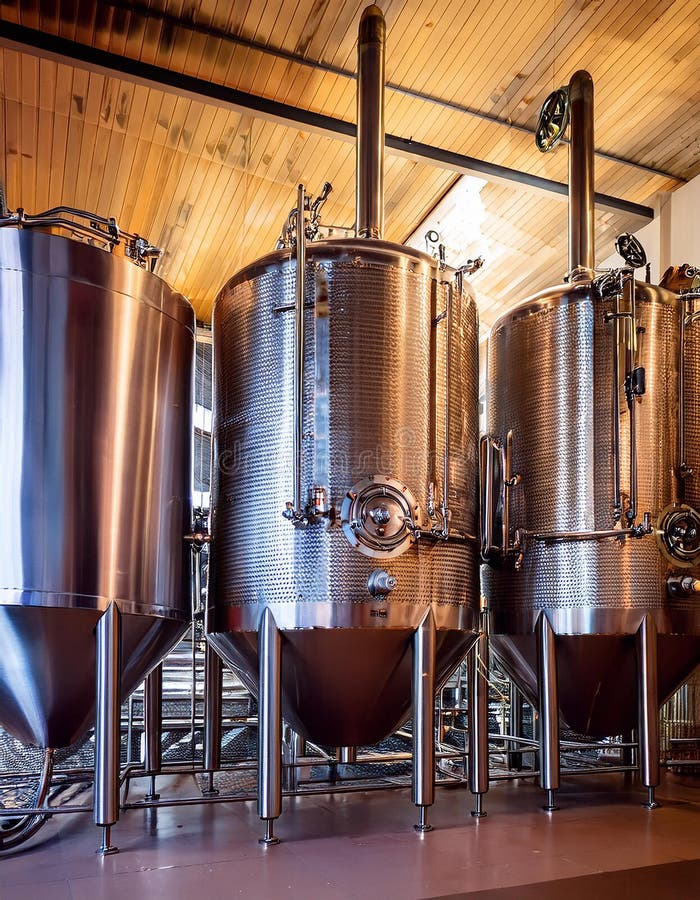Steel Barrels with Wood Trimmed for Beer Fermentation Lined in ...