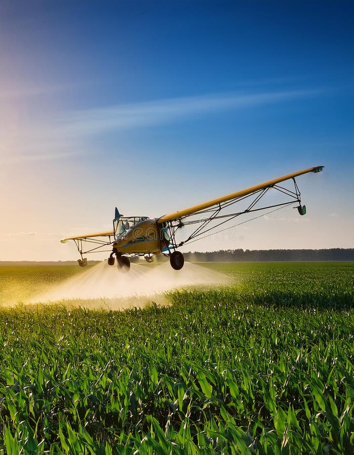 Spraying Insecticide. Crop Duster Spraying a Crop, Taken Using a ...