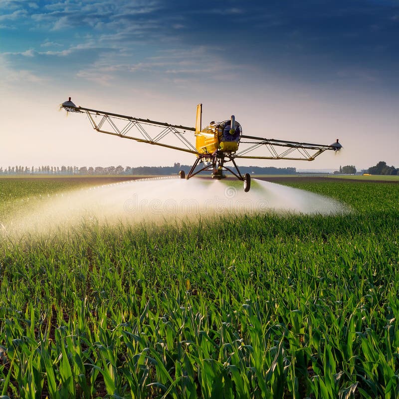 Spraying Insecticide. Crop Duster Spraying a Crop, Taken Using a ...