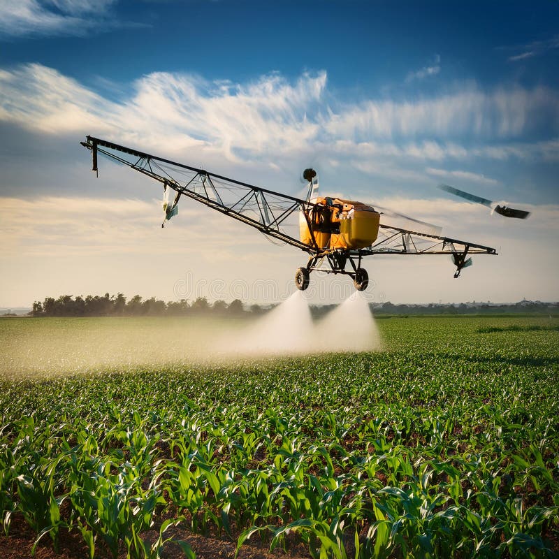 Spraying Insecticide. Crop Duster Spraying a Crop, Taken Using a ...