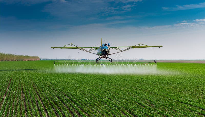 Spraying Insecticide. Crop Duster Spraying a Crop, Taken Using a ...