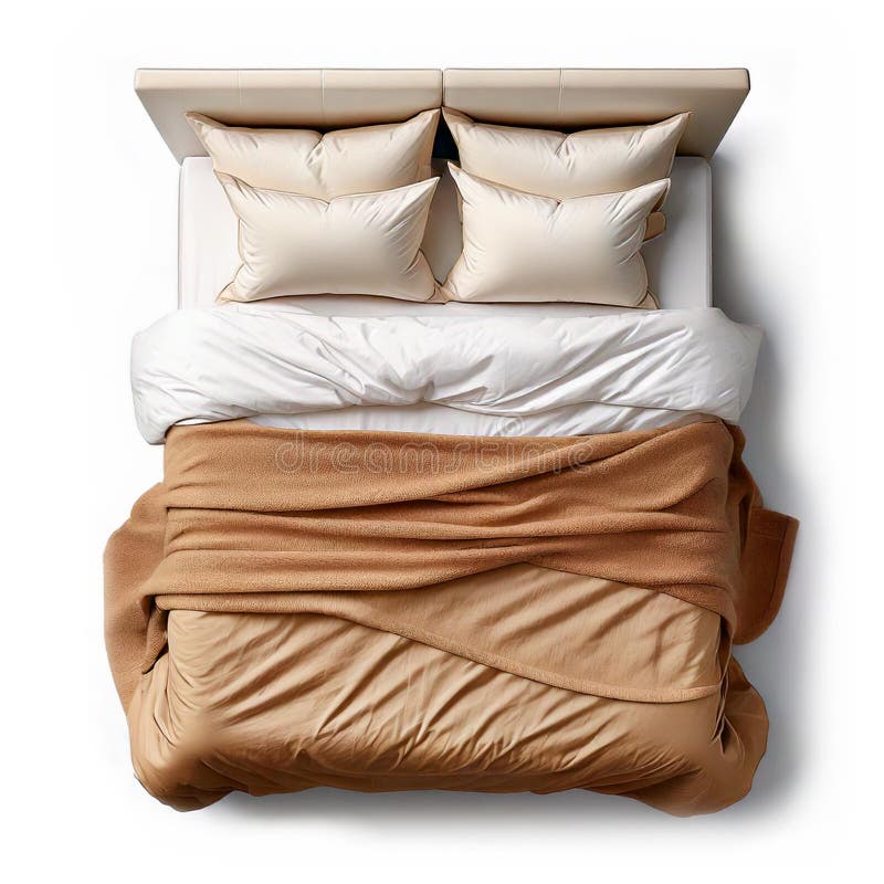 Bed Top View Isolated on White Background Stock Illustration ...
