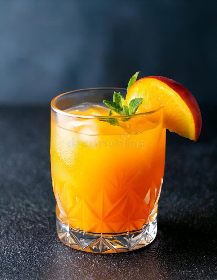 Animated Peach and Lemon Drink Stock Illustration - Illustration of ...