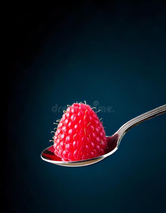 Animated Raspberry in a Spoon: Creative Wallpaper Design Stock ...